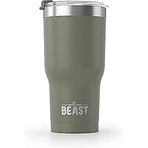 Beast 20 oz Tumbler Stainless Steel Vacuum Insulated Coffee Ice Cup Double Wall Travel Flask (Army Green)