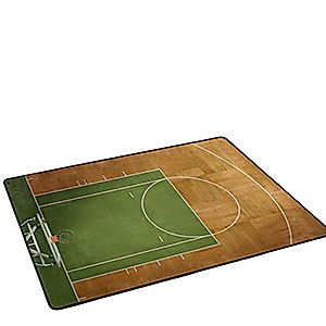My Daily Basketball Court Area Rug 4 x 6 Feet, Living Room Bedroom Kitchen Decorative Unique Lightweight Printed Rugs Carpet