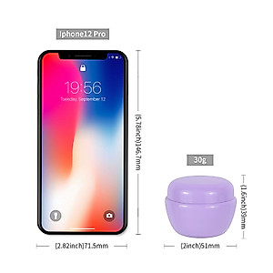 LONGWAY 1 Oz (30ML) Little Plastic Jars with Lids and Inner Liners | Empty Lotion Containers/Travel Cream Containers - for Salves,Lotions and Creams, Cosmetic Jars & BPA Free (Pack of 12, Purple)