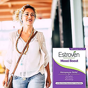 Estroven Mood Boost For Menopause Relief - 30 Ct. - Clinically Proven Ingredients That Help Manage Mood Swings, Night Sweats & Hot Flash Relief - Drug-Free and Gluten-Free