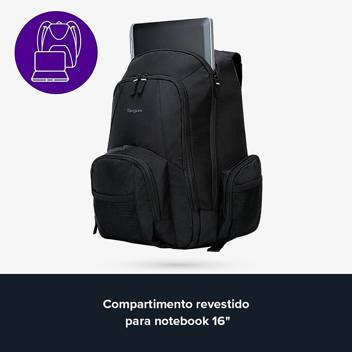 Targus Laptop Backpack for Laptops up to 16-inches Water Resistant Travel Backpack for Business Commuters School Bag College Computer Backpack for Men/Women Large Backpack Travel Gifts, Black (CVR600)