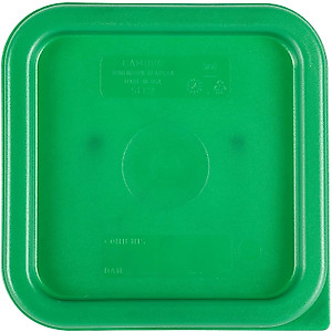 Lumintrail Cambro Polycarbonate Square 2 Quart and 4 Quart Clear Food Storage Containers, with 2 Kelly Green Lids, Bundle with a Measuring Spoon Set
