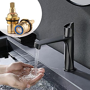 2-Pack Brass Ceramic Stem Disc Cartridge G1/2" Replacement Brass Faucet Valve, Faucet Repair Replacement Parts for Bathroom Kitchen Tap Sink Faucet