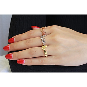 CloseoutWarehouse Rose Gold-Tone Plated Sterling Silver Love in Script Ring Size 11