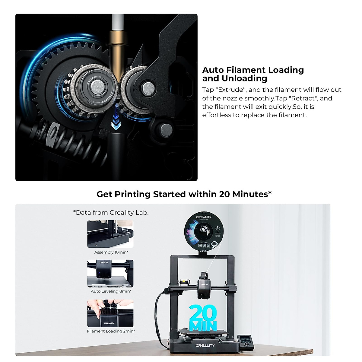 Official Creality Ender-3 V3 SE 3D Printers Max 250mm/s Printing Speed Auto Leveling Capable Sprite Direct Extruder Stable Dual Z-axis Y-axis Dual Linear Shafts