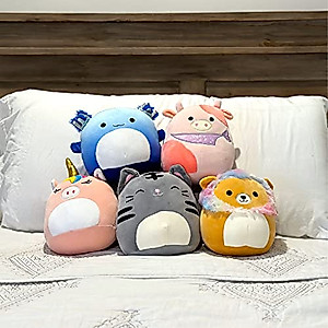 SQUISHY PLANET - 8" Plush Pillow - 5 Pack in Super Mystery Box (+ Pack Crayons) - Decorative Pillows for Bed, Sofá or Chair Cute Plushies Jumbo - Great Gift!