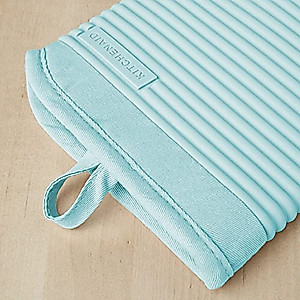 KitchenAid Ribbed Soft Silicone Oven Mitt Set, Mineral Water 2 Count