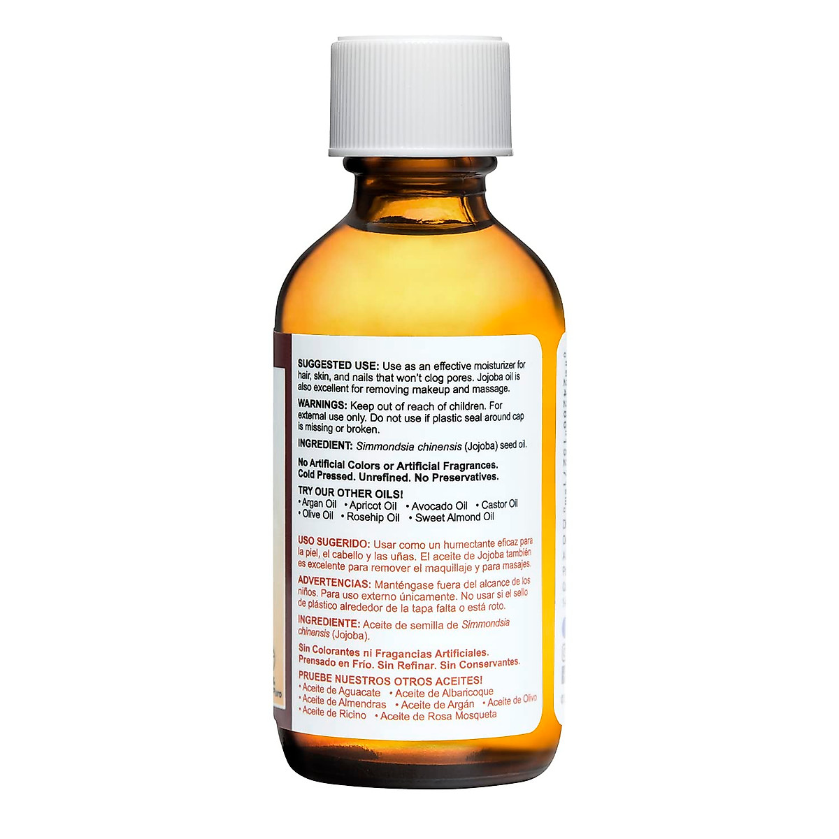 De La Cruz 100% Pure Cold-Pressed Golden Jojoba Oil - Organic Jojoba Oil for Hair and Skin - 2 FL OZ - 59 mL