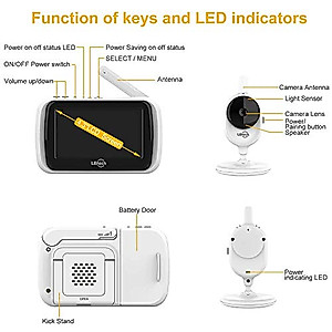 LBtech Video Baby Monitor with One Digital Camera and 4.3'' Color LCD Screen,Infrared Automatic Night Vision,Power Saving On/Off,Up to 960 ft Range