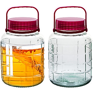 Glass Storage Canister, 77 oz Mason Jar with Plastic Handle and Airtight Lids,for Canning, Meal Prep, Jam, Jelly,Milkshakes, Salads,Drinks(Set of 2)
