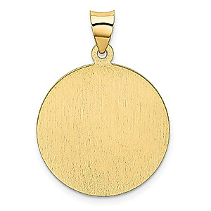 IceCarats 14K Yellow Gold Saint Christopher Medal Patron of Travelers Athletes Protection Necklace Christian Religious Pendant Faith Charm 32mm x 22.75mm Only