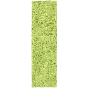 SAFAVIEH Classic Shag Collection Runner Rug - 2'3" x 8', Lime, Handmade, 1.75-inch Thick Ideal for High Traffic Areas in Living Room, Bedroom (SG240B)