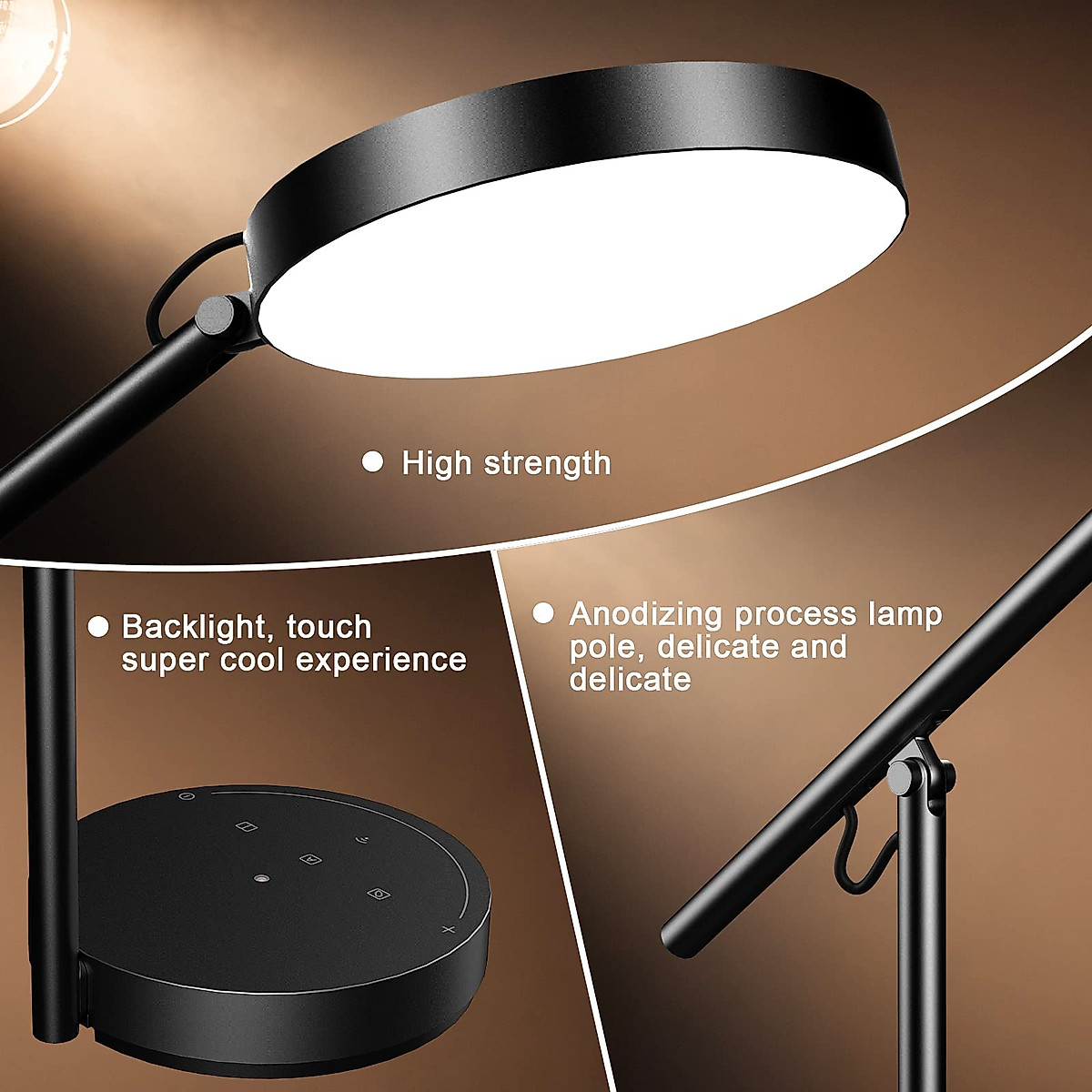 BEYONDOP LED Desk Lamp, Eye-Caring Desk Lamps for Home Office,1000Lum Super Bright Dimmable Brightness Desk Light with Night Light & Auto Timer,Table lamp for Reading,Studying,Working