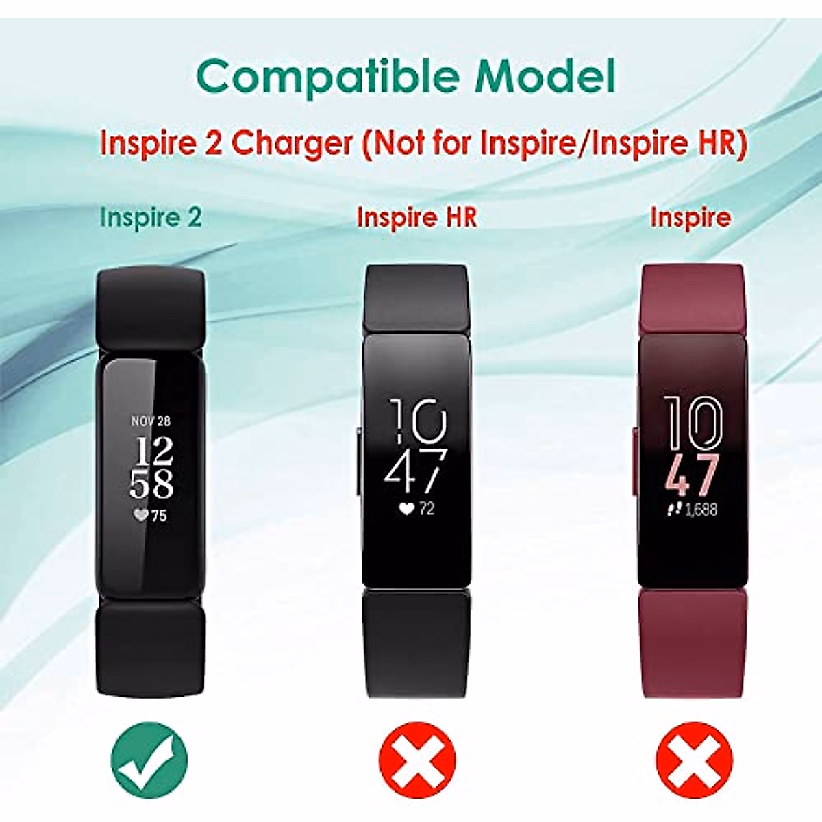 Charger Cable for Fitbit Inspire 2 & Ace 3, for Fitbit Inspire 2 Fitness Tracker, Replacement Charging Cable Accessory for Fitbit Ace 3 (1m/3.3ft)