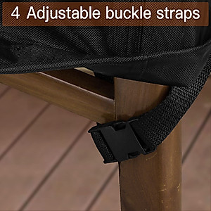 Taufey Patio Chair Covers, 37''Lx40''Dx30''H 600D Heavy Duty Rip-Stop and Waterproof Outdoor Chair Covers (2 Pack - Large, Black)