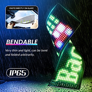 KJOY USB 5V LED Sign, Bluetooth, App Control, Flexible, Programmable Custom Text Pattern Animation Scrolling Display for Car, Store, Party, Bar, Hotel, Concert, 14.6''x3.6''