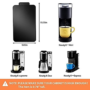 Sliding Tray for Coffee Maker Slider - Coffee Pot Sliders for Counter Heavy Kitchen Appliances, Under Cabinet Rolling Appliance Tray for Countertop Storage Moving with Wheels 9" X 14.5"