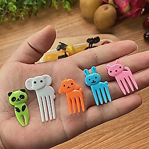 HENWAFX Animal Food Picks for Kids, Cute Cartoon Animal Fruit Food Toothpicks,Reusable Lunch Picks for Kids Bento, Lunch Bento Box Picks for Toddler,kids lunch accessories (animal)