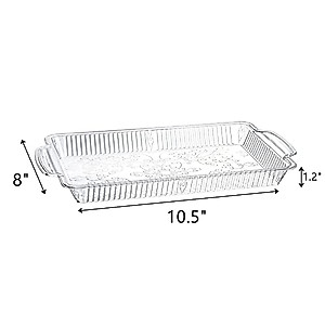 Lawei 10 Pack Plastic Dessert Cookie Platters, 12 x 8 Inch Reusable Food Serving Trays with Handles, Rectangular Serving Decorative Platter for Snack, Dessert Table, Wedding, Bathroom Vanity Table