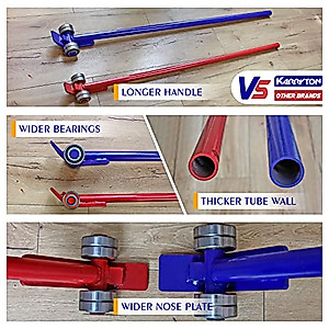 KARRYTON Pry Lever Bar 5T/11000LBS Load Capacity, 5FT Length Steel Handle Prylever Bar with Wheels for Heavy Duty Equipment Handling,Great Hand Tool with Four Industrial Bearings (5T-5FT)