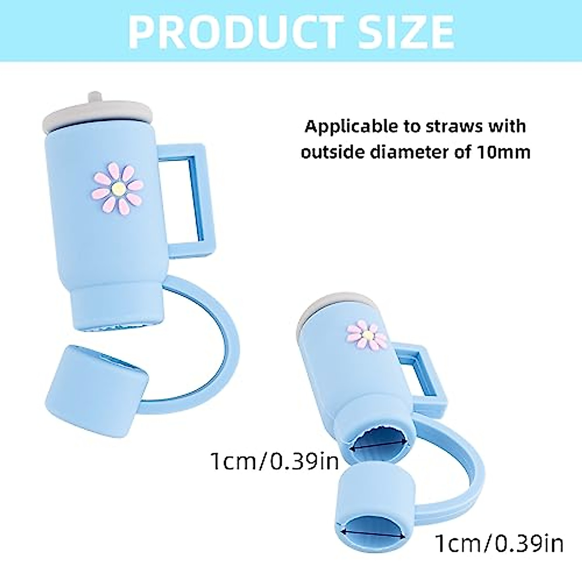 Silicone Spill Stopper for Stanley 40/30 oz The Quencher H2.0 Flowstate Tumbler with Handle for Cup Accessories Include Straw Cover Cap Round Leak Stopper Square Spill Stopper (Version 1.0&2.0-6PCS-B)