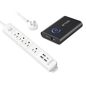 TROND Ultra Thin Flat Plug 3ft Extension Cord 1625W+TROND Bluetooth 5.2 Transmitter Receiver, 2-in-1 Bluetooth Adapter for TV to Airpods or Wireless Headphones