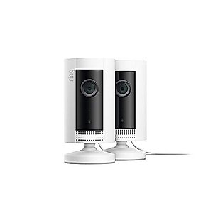 Ring Indoor Cam, Compact Plug-In HD security camera with two-way talk, White, Works with Alexa – 2-Pack