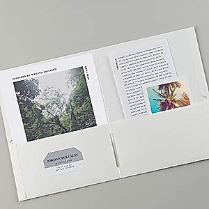 AVERY Two Pocket Folders, Holds up to 40 Sheets, Business Card Slot, 25 White Folders (47991)