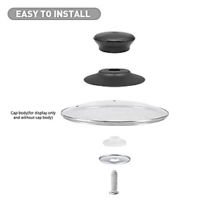 Quacc 3pcs Pot Lid Knobs Universal Replacement Pan Lid Cover Knob for Kinds Kitchen Cookware Pot Lids (Black)