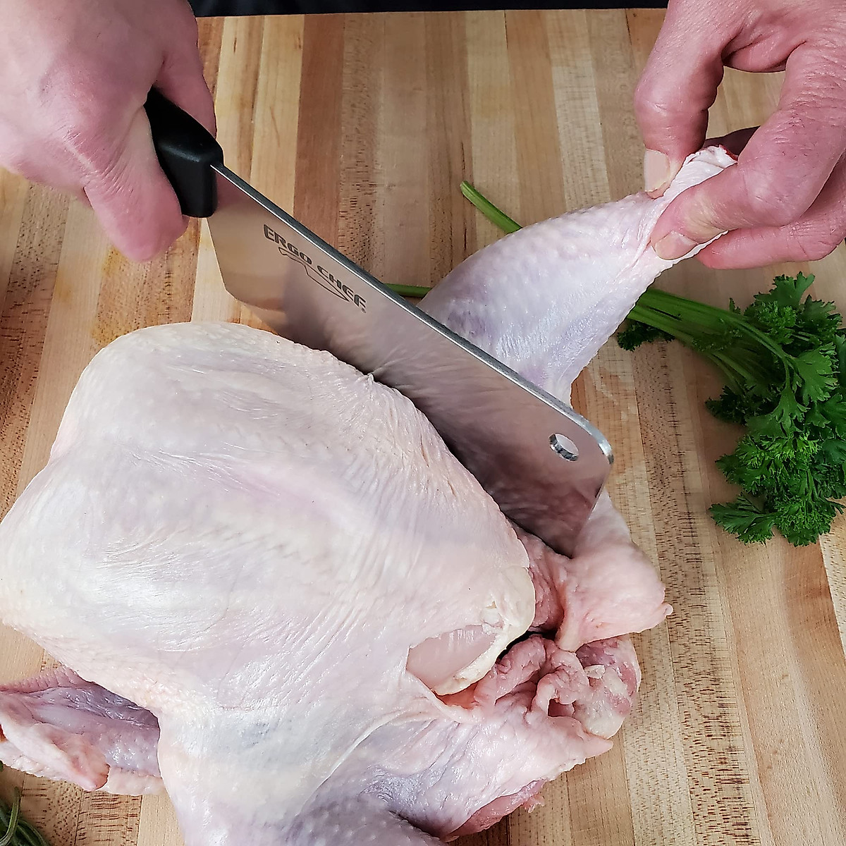 Ergo Chef Prodigy Series 7-Inch Meat Cleaver Chopper Butcher Knife - Heavy Duty Thick Blade, High Carbon Stainless Steel, Ergonomic non-slip Comfort Grip Handle