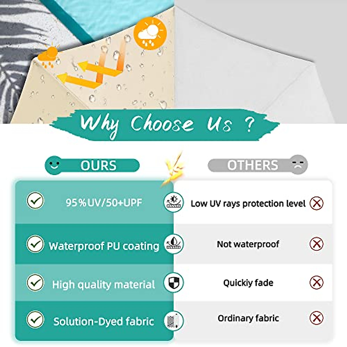 Shintenchi Patio Offset Umbrella w/Easy Tilt Adjustment,Crank and Cross Base, Outdoor Cantilever Hanging Umbrella with 8 Ribs, 95% UV protection and Waterproof Canopy, Cream White