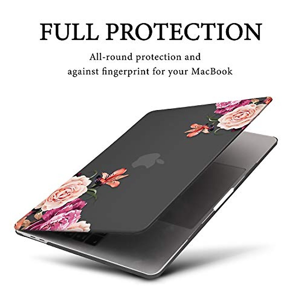 iLeadon MacBook Pro 13 inch Case 2020 Release Model A2338 M1/A2251/A2289, Plastic Hard Shell Case with Keyboard Cover Only Compatible 2020 New MacBook Pro 13 with Touch Bar Fits Touch ID, Peony Flower
