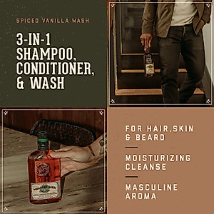 18.21 Man Made Original Spiced Vanilla 3-in-1 Body Wash, Shampoo, & Conditioner for Men, All Hair & Skin Types, Strengthens and Moisturizes in a Manly Aroma, 3.4 oz