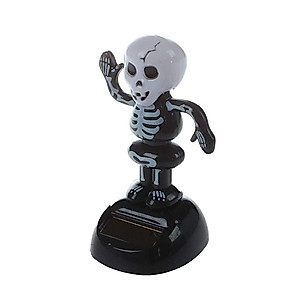 Solar Power Dancing Figure Gruesome Skeleton,Novelty Desk Car Toy Ornament