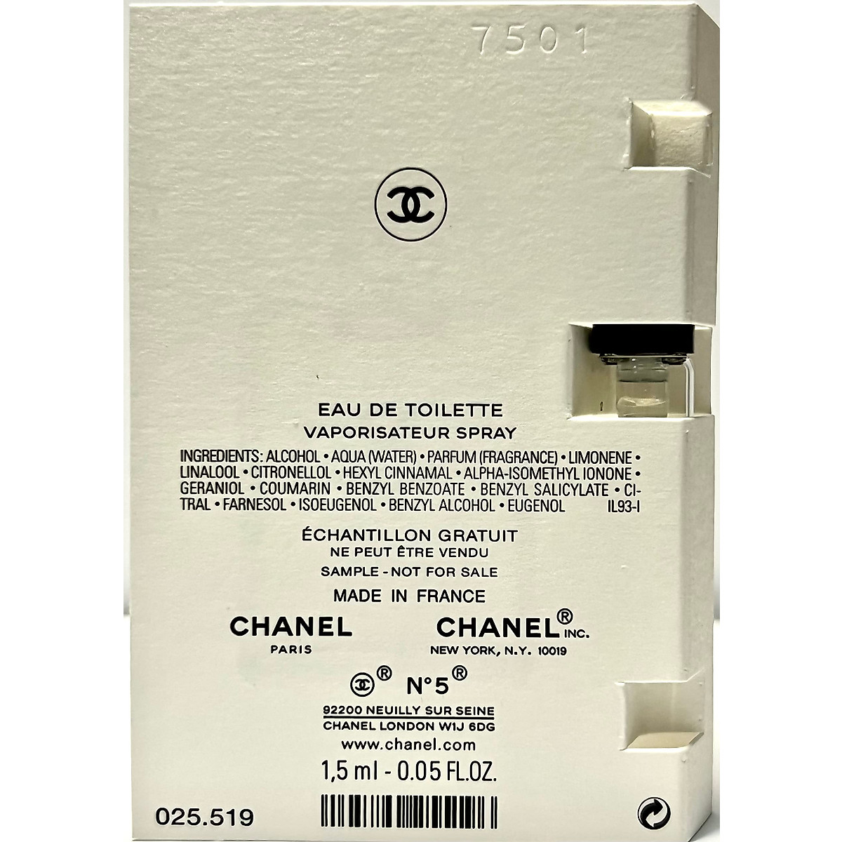 CHANEL No 5 L'EAU EDT Spray Perfume Samples 0.05oz / 1.5ml EACH