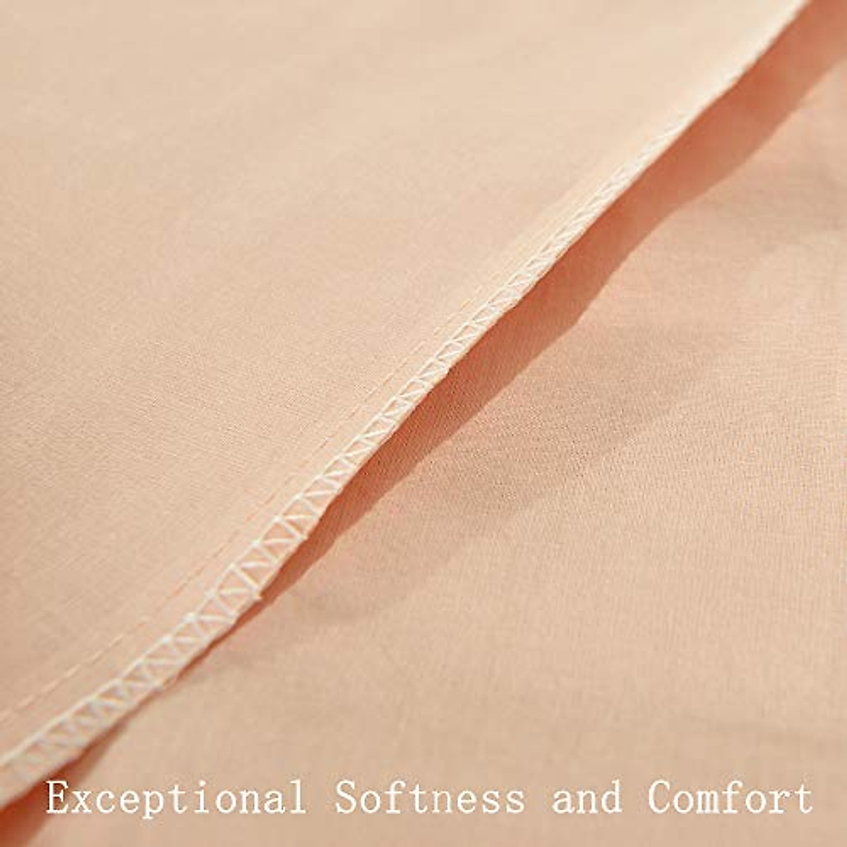 NTBAY 3-Piece Washed Cotton Toddler Sheet Set, Solid Color Crib Fitted Sheet Flat Sheet and Envelope Pillowcase, Baby Bedding Sheet & Pillowcase Sets, Blush Pink