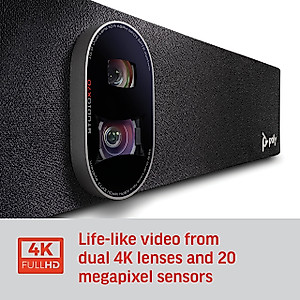 Poly - Studio X70 Video Bar + TC8 Touch Controller (Plantronics + Polycom) - Premium 4K Audio & Video Conferencing for Large Conference Rooms - Camera, Speakers, Mics - Works with Teams, Zoom & More