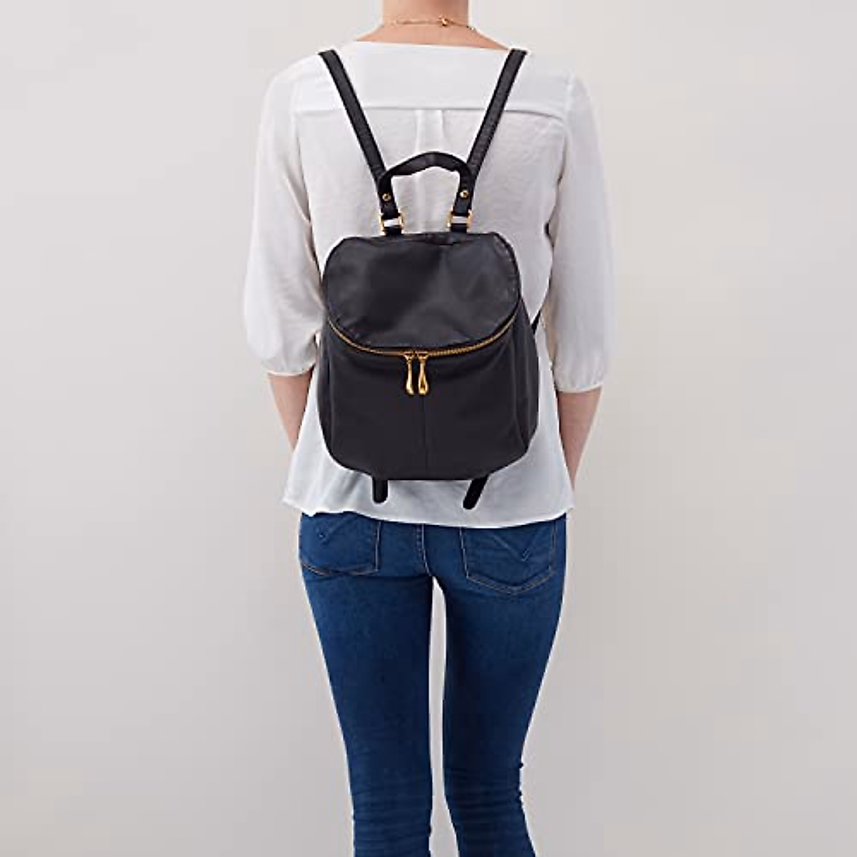 HOBO Women's Leather River Backpack Purse (Black)