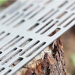Tentock Titanium Barbecue Grill Plate Ultralight Campfire Grate Grills Portable Baking Cooling Rack Roasting Kitchen Utensils for Backpacking Hiking Cooking with Storage Bag