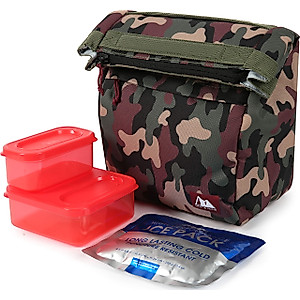 Arctic Zone Kids Classics Lunch Sack with 210g Ice Pack and 4 Piece Kids Sandwich Set - Blue