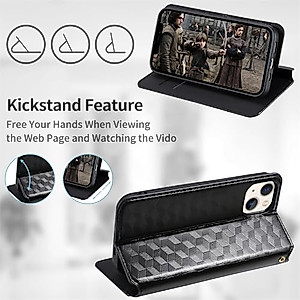 Compatible with Oppo Reno 6 Pro 5G Case,Compatible with Oppo Reno6 Pro 5G PEPM00 CPH2249 PU Leather Kickstand with Card Holders Flip Magnetic Closure Protection Phone Wallet Cover Black