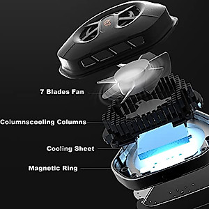 Phone Cooler Yvweos Portable Phone Cooler Magnetic Phone Cooling Fan Radiator 2A Compatible with All Mobile and iPad for Gaming, Live Streaming, Outdoor Vlog - Black
