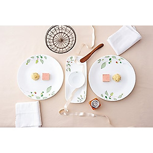 Corelle CP-9742 Plate, Plate, Plate, Width 10.4 inches (26.5 cm), Shatter-Resistant, Lightweight, Green Breeze, Square, Long Plate, Set of 5