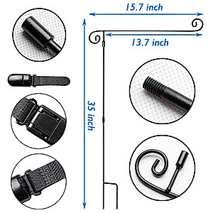 Garden Flag Stand, Yard Flag Holder,Garden Flag Hanger,Banner Pole with one Tiger Clip,Fall Decor for Outdoor Garden Lawn