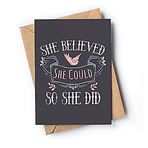 Inspirational and empowering card for her | Congratulatory card for women | Perfect card for Birthday, Graduation, Christmas, Mother's Day for daughter, sister, mom, girlfriend, wife...