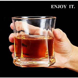 YJGS Whiskey Glass, Engraved Monogrammed Bourbon Glass, 10 oz Old Fashioned Cocktail Glass Personalized Whiskey Glass for Men, Bourbon Gifts Ideas for Dad, Husband, Groomsman Gifts(Letter I)