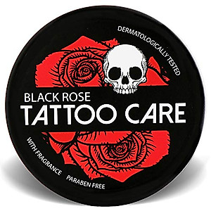TATTOO CARE Makra Black Rose – Aftercare & Brightener Ointment - for New & Older Tattoos – Protects and Deeply Moisturizes – Enhances Colors, Prevents Fading, Brings Back Shine - 1.2 Oz/35 g