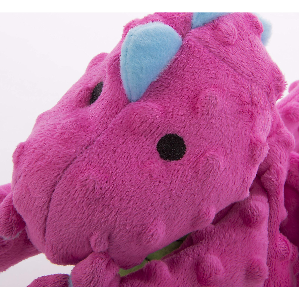 goDog Bubble Plush Dragons Squeaky Dog Toy, Chew Guard Technology - Pink, Large
