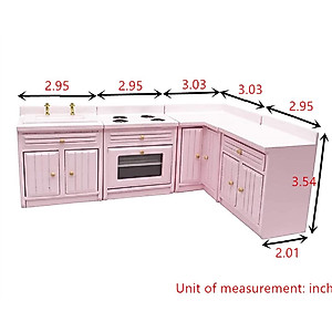 SXFSE Dollhouse Decoration Accessories,1:12 Dollhouse Miniature Furniture Wooden Kitchen Cabinet Set Freely Combined (White)