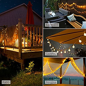 Globe String Lights Battery Operated Outdoor Lights with Remote Timer 20FT 40 LED Fairy Lights Indoor Outdoor Waterproof Hanging Lights for Patio Gazebo Balcony Garden Bedroom Christmas Décor Yummuely
